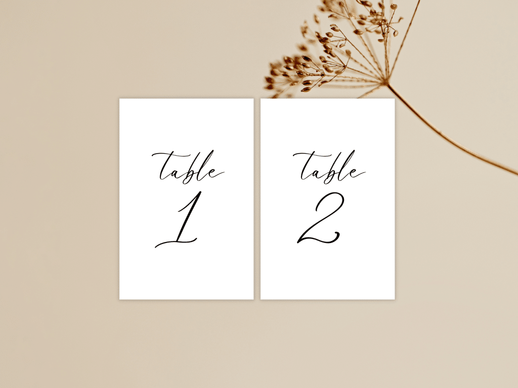 Wedding Table Number Card Stationery - Plan In Love