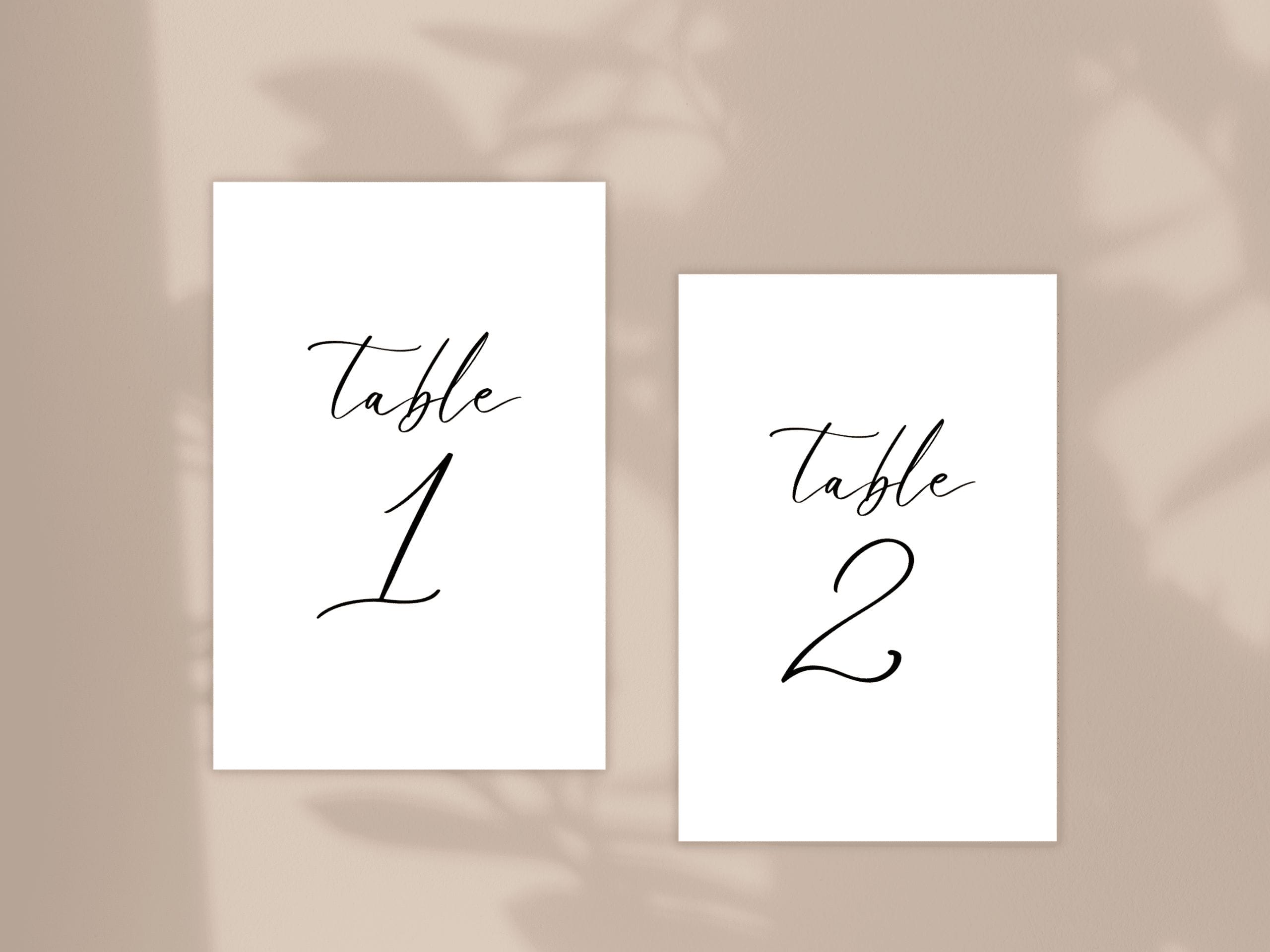 Minimalist Modern White and Black Wedding Table Number Card Stationery ...