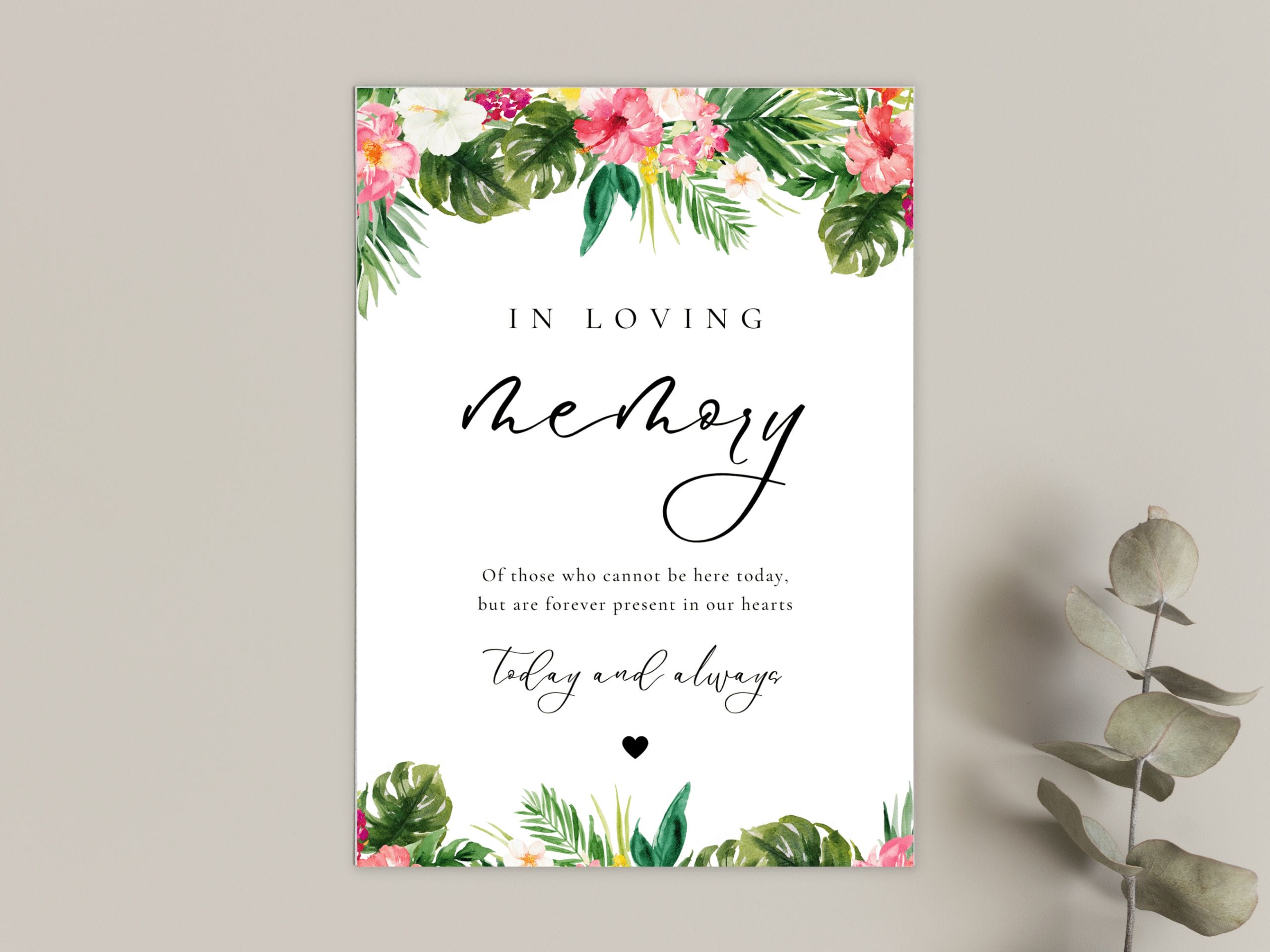 Tropical Beach Wedding Loving Memory Stationery Card - Plan In Love