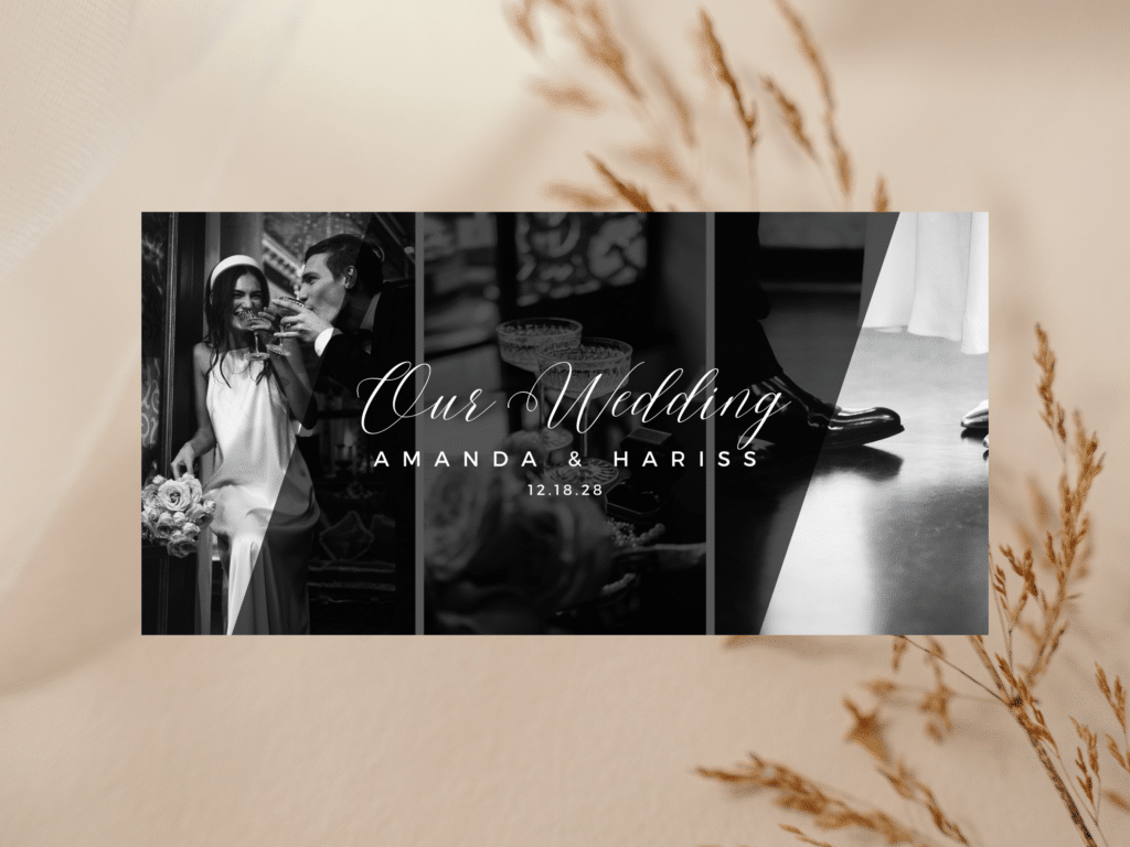 Modern Photo Grid Wedding Banner Template - Plan In Love