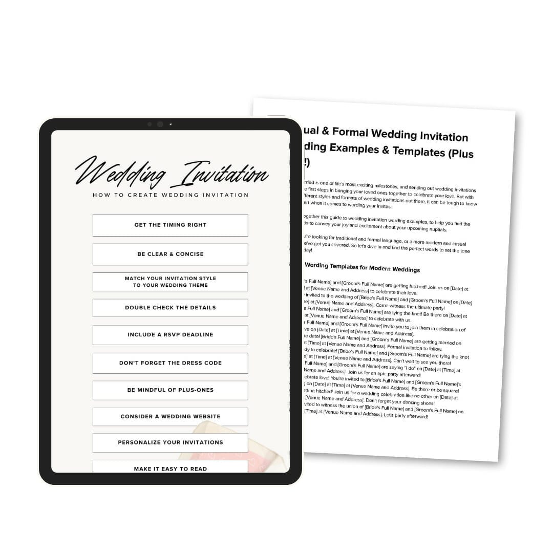 Casual & Formal Wedding Invitation Wording Examples & Templates (Plus ...