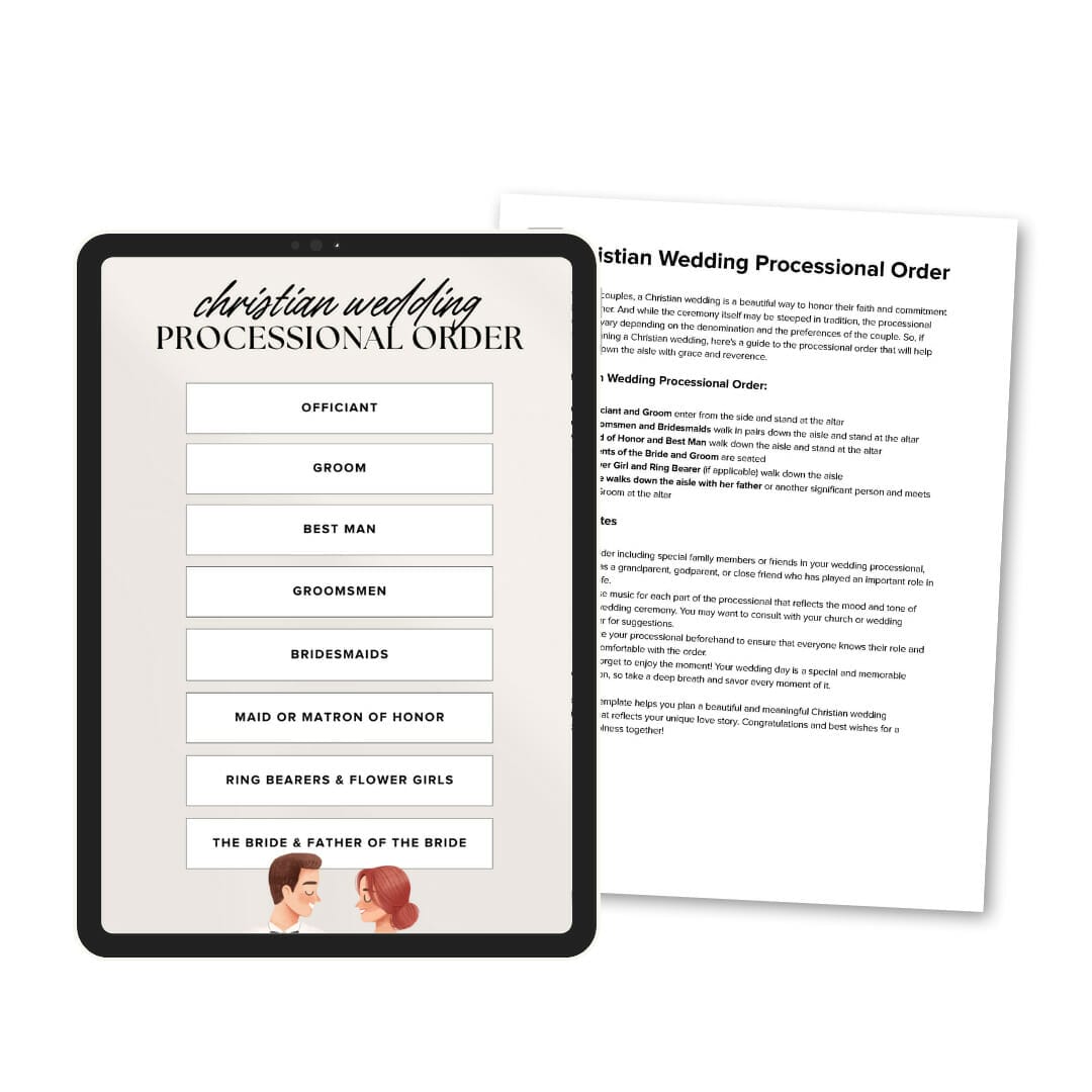 Christian Wedding Processional Order - Plan In Love