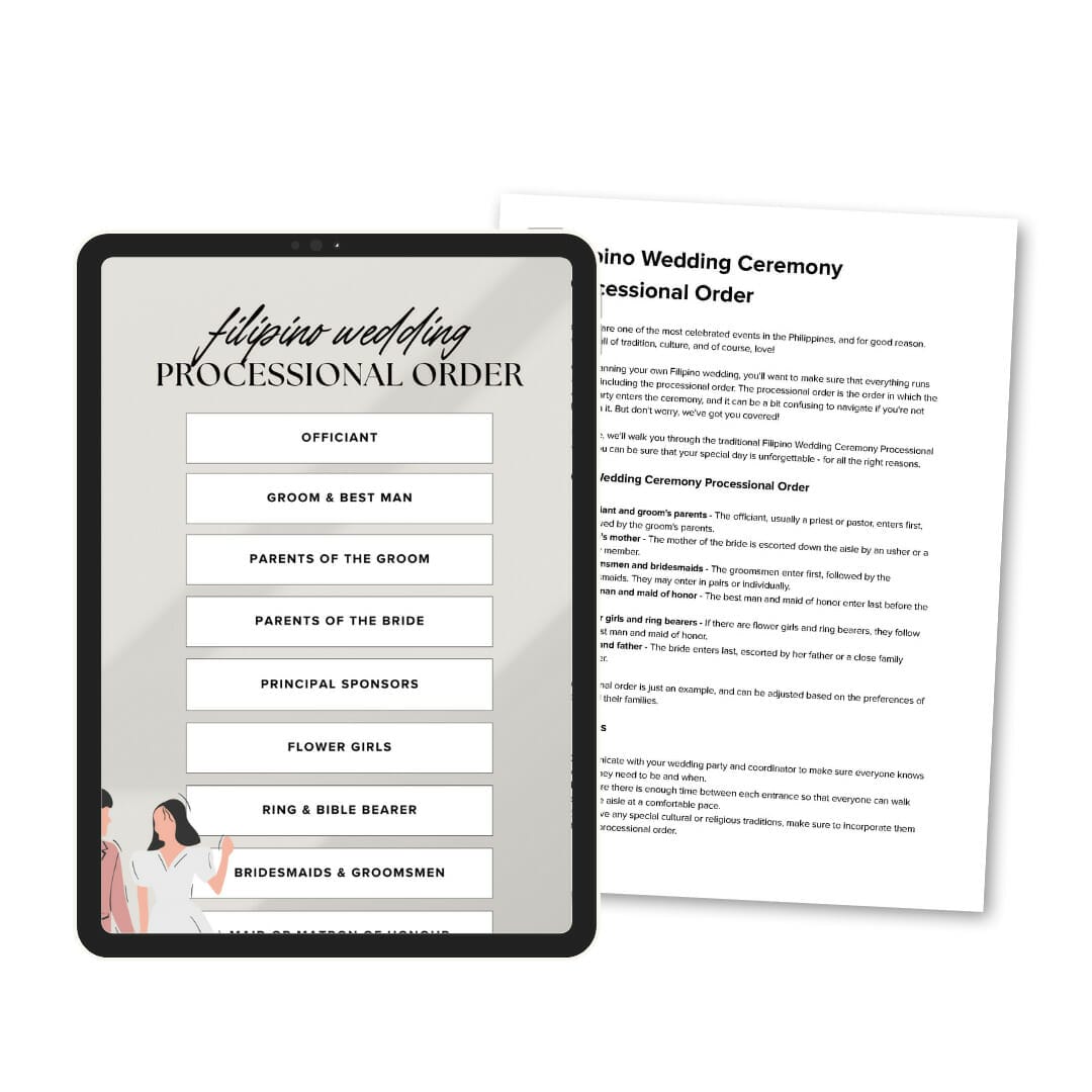 Filipino Wedding Ceremony Processional Order - Plan In Love