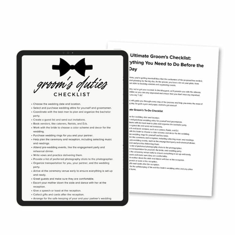 The Ultimate Groom's Checklist: Everything You Need to Do Before the ...