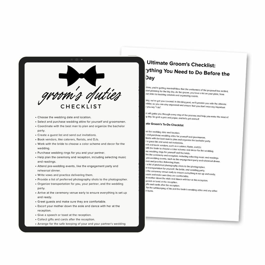 The Ultimate Groom's Checklist: Everything You Need to Do Before the ...