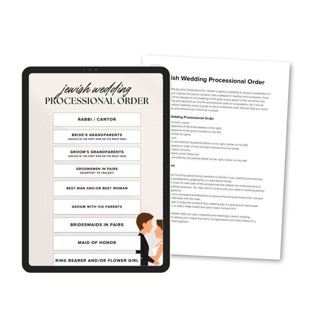 Jewish Wedding Processional Order - Plan In Love