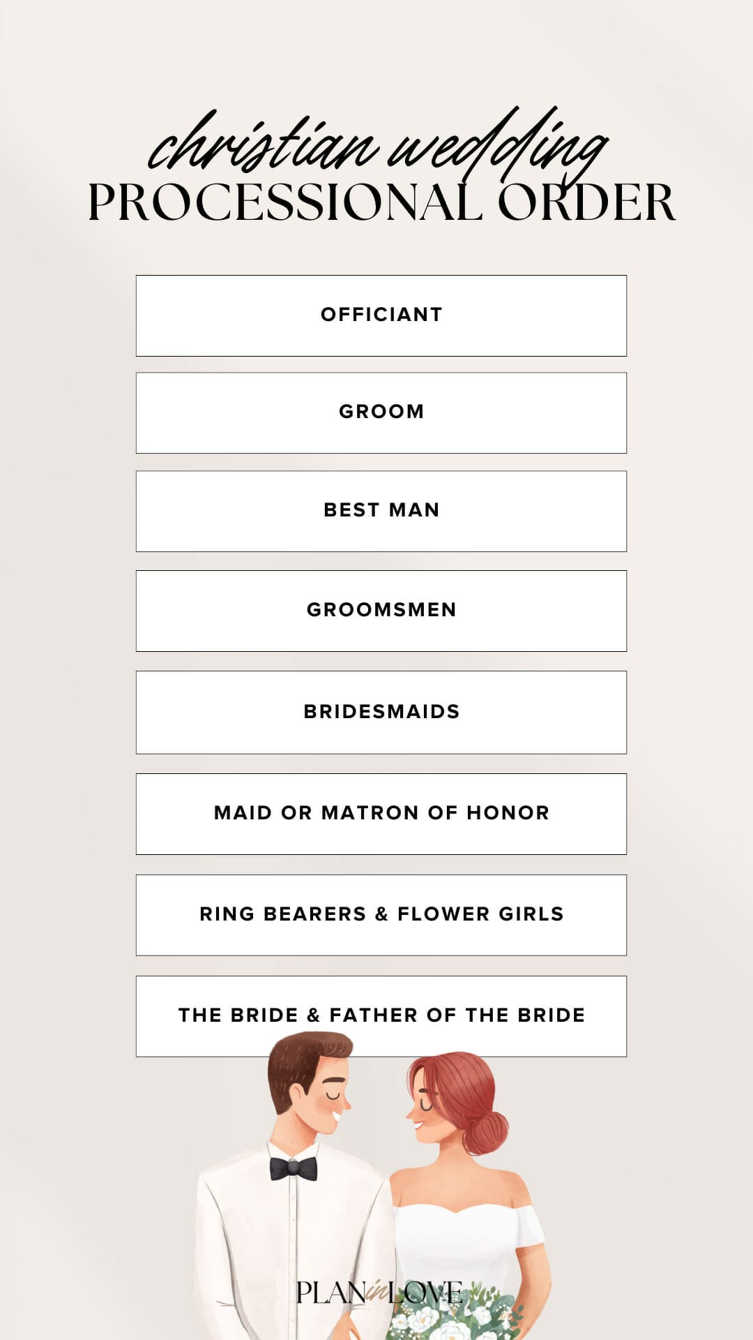 Christian Wedding Processional Order - Plan In Love