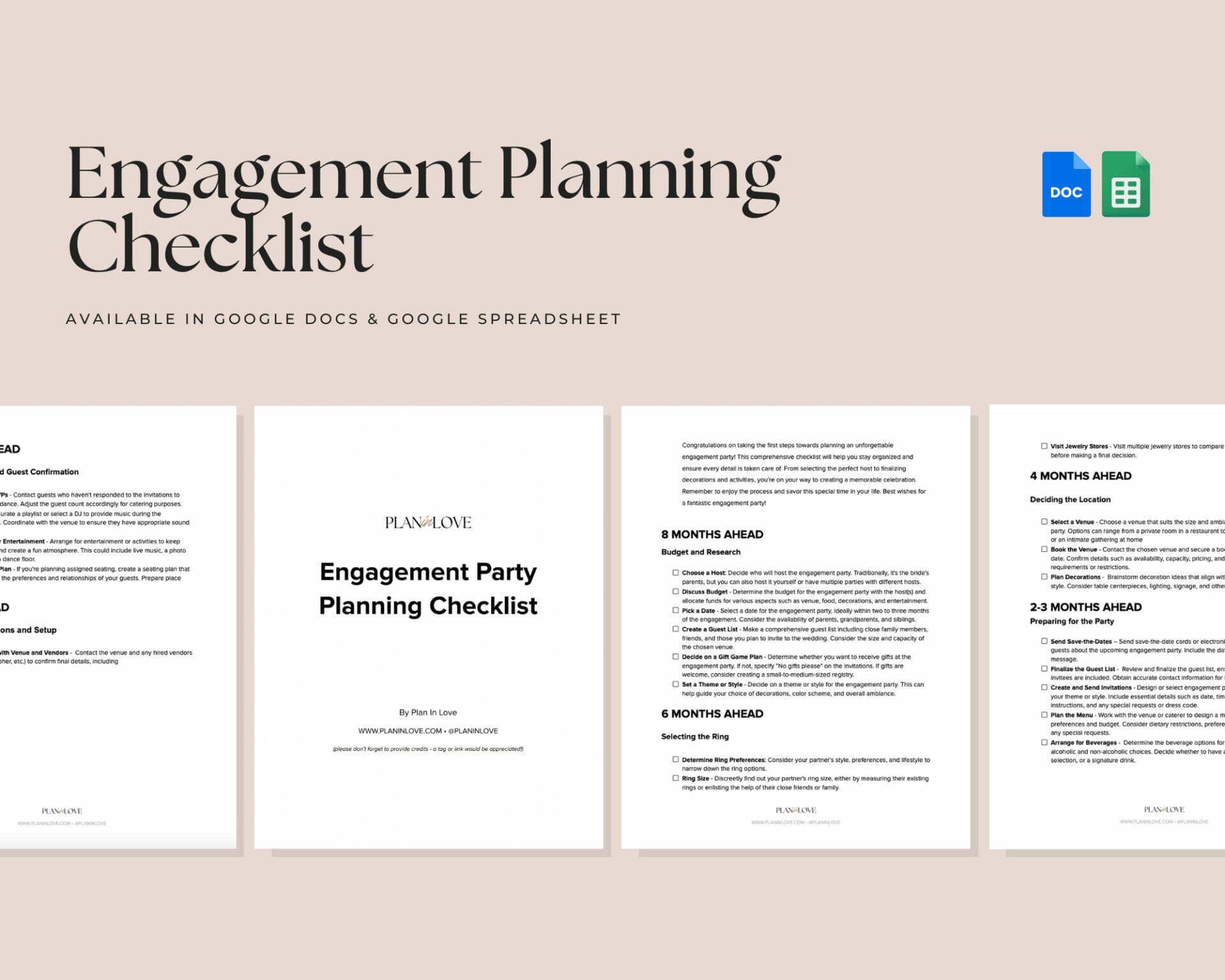 Free Engagement Planning Checklist - Plan In Love