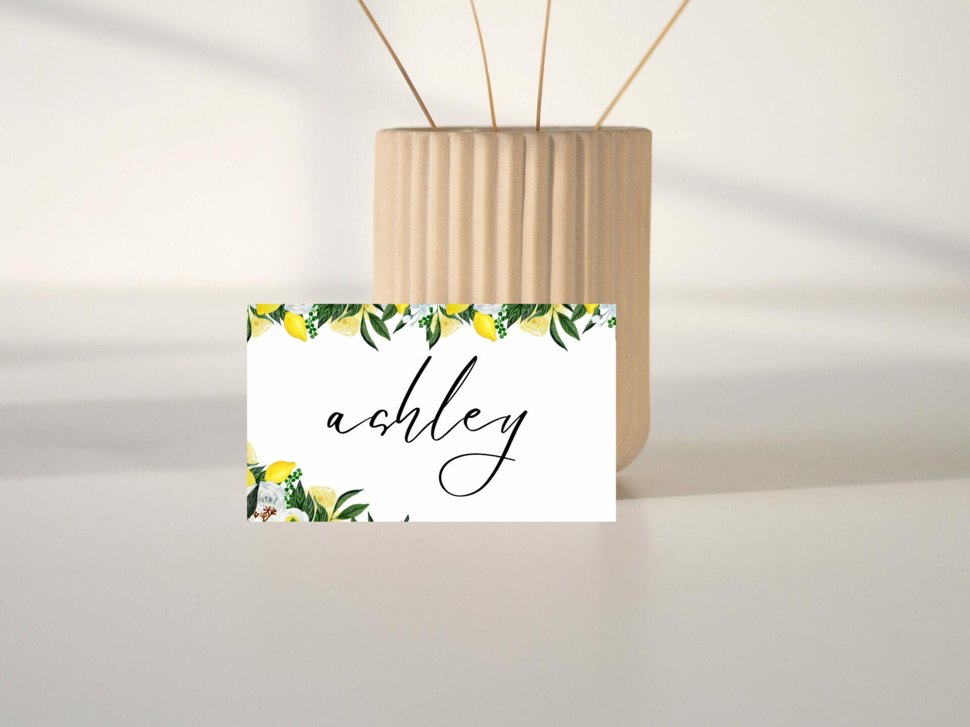Lemonade-Theme Bridal Shower Name Card - Plan In Love