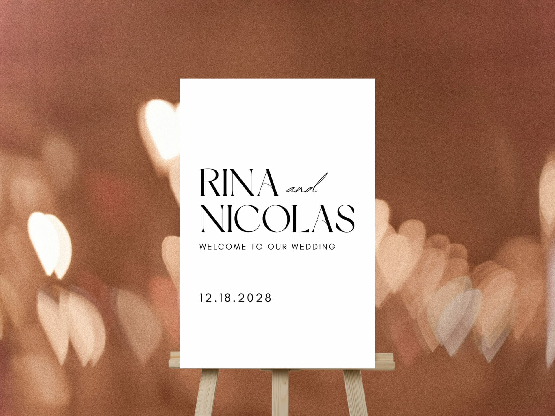 Modern Luxe Wedding Welcome Sign (Vertical) - Plan In Love